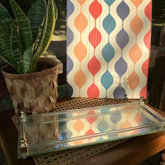 Unique Vintage | Bath | Vintage Rectangular Glass Mirror Vanity Tray ...